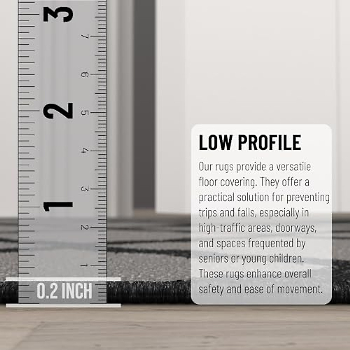 Machine Washable Moroccan Trellis Design Non-Slip Rubberback 2x5 Traditional Indoor Runner Rug for Hallway, Kitchen, Bedroom, Entryway, 20" x 59", Dark Gray