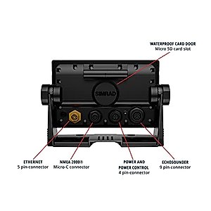 Simrad NSX 3007 - Chartplotter Fish Finder with Active Imaging 3-in-1 Transducer and C-MAP Discover X Charts, Black