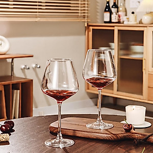 PTSTING Wine Glasses 20oz Clear Burgundy Red Wine Glass Large Wine Glass Set of 2 for Wine Tasting, Wedding Gift, Anniversary, Christmas, Birthday