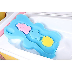 NEAGLORY Baby Infant Bath Sponge Baby Bath Mat Newborn Cushion, Blue