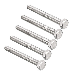 uxcell M8x80mm Hex Bolts 304 Stainless Steel Hexagon Screw Bolt 5 Pcs