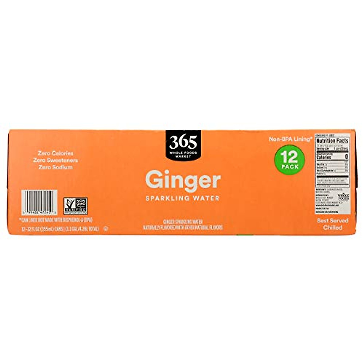 365 by Whole Foods Market, Sparkling Ginger Water 12Pk Cans, 12 Fl Oz