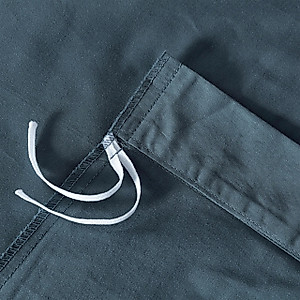 Chezmoi Collection Solid China Blue 100% Cotton Duvet Cover Set Queen Size, 3-Piece Luxury Soft Breathable Smooth Cooling 250TC Cotton Twill Comforter Cover with Button Closure