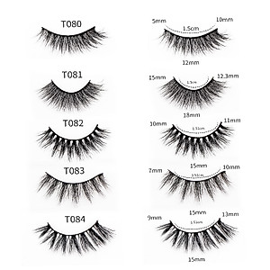 Dedbol 10 pairs of 10 models of 6D artificial fluffy natural mink eyelashes, dramatic false eyelashes(style 4)