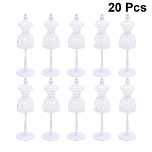 20pcs Doll Dress Form Mini Mannequin Dress Form Mannequin Model Stand Accessories for Doll Dresses