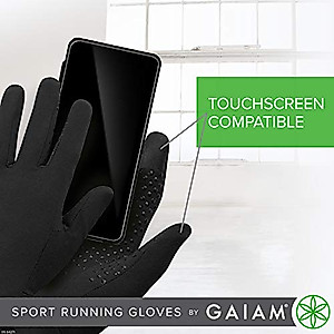 Gaiam Running Gloves Womens Sports Touchscreen Compatible - Warm Winter Running Gear for Women - Walking, Running, Hiking, Biking/Cycling, Workout, Exercise/Fitness (S/M)