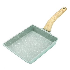 DAFEIKE Nonstick Omelette Pan Japanese Tamagoyaki Egg Pan Rectangular Small Non Stick Frying Pan 8” x 6”, Green