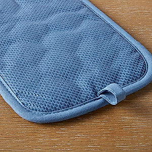 Martha Stewart Daisy Stripe Pot Holder Set 2-Pack, Blue, 7"x10"