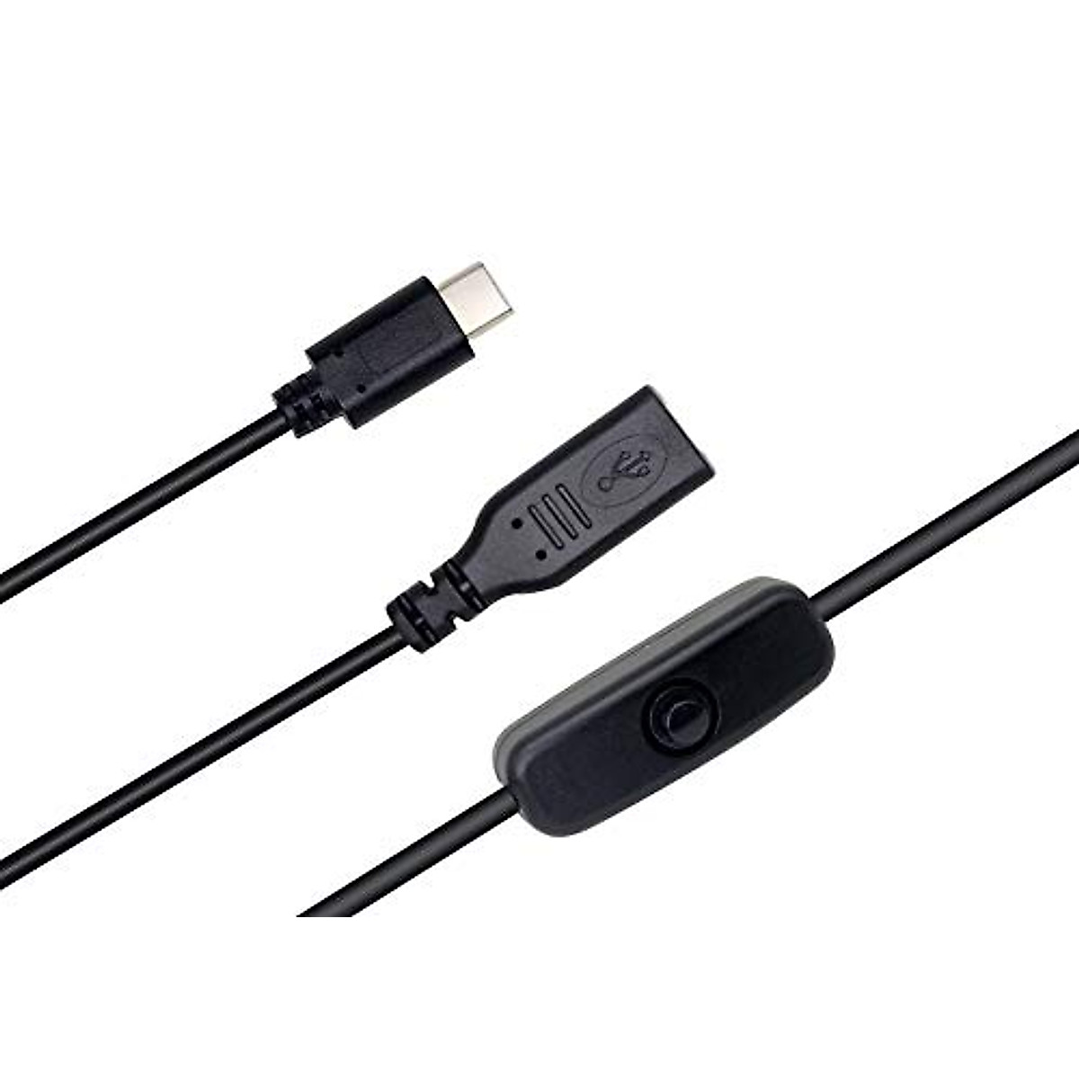 PNGKNYOCN 30cm USB C Male to Female On/Off Switch Cable YOUCHENG for Raspberry Pi 4 (2-Pack)