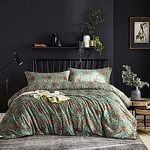 Ikawaapurry Comforter Set for Queen Size Bed Farmhouse Boho Bedding Sets Fluffy Lightweight Flowers Plants All Season 3 Pcs Comforter with 2 Pillow Shames