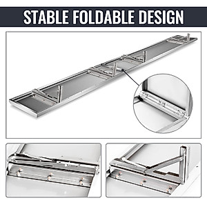 Hasopy Concession Shelf, Stainless Steel 48L x 12W Drop Down Folding Serving Food Shelf Stand Serving for Concession Window