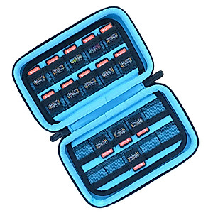 Hard Game Card Storage Holder Case for Nintendo Switch Games or PS Vita or SD Memory Cards - Black/Light Blue