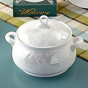 Pottery Tableware,58 Pieces Dinnerware Set, European High-Grade Ceramics Dishes Set, Dinner Plates, Salad Bowls, Dessert Plates, Dishwasher and Microwave Safe, Great Gift