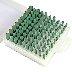 Luo ke 100 Pcs Rubber Polishing Bits, 1/8 Inch Shank Abrasive Polishing Kits for Dremel Rotary Tool