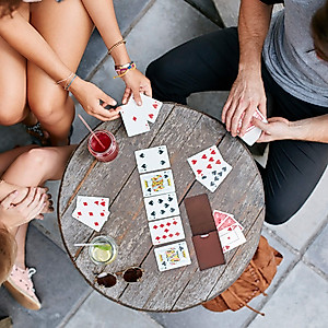 Luck Lab Single Deck Leather Playing Card Case/Holder - Fits Poker and Bridge size cards (Brown)