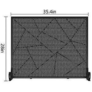 Fire Beauty Fireplace Screen Decorative Mesh Geometric Fire Spark Guard Gate Cover for Home