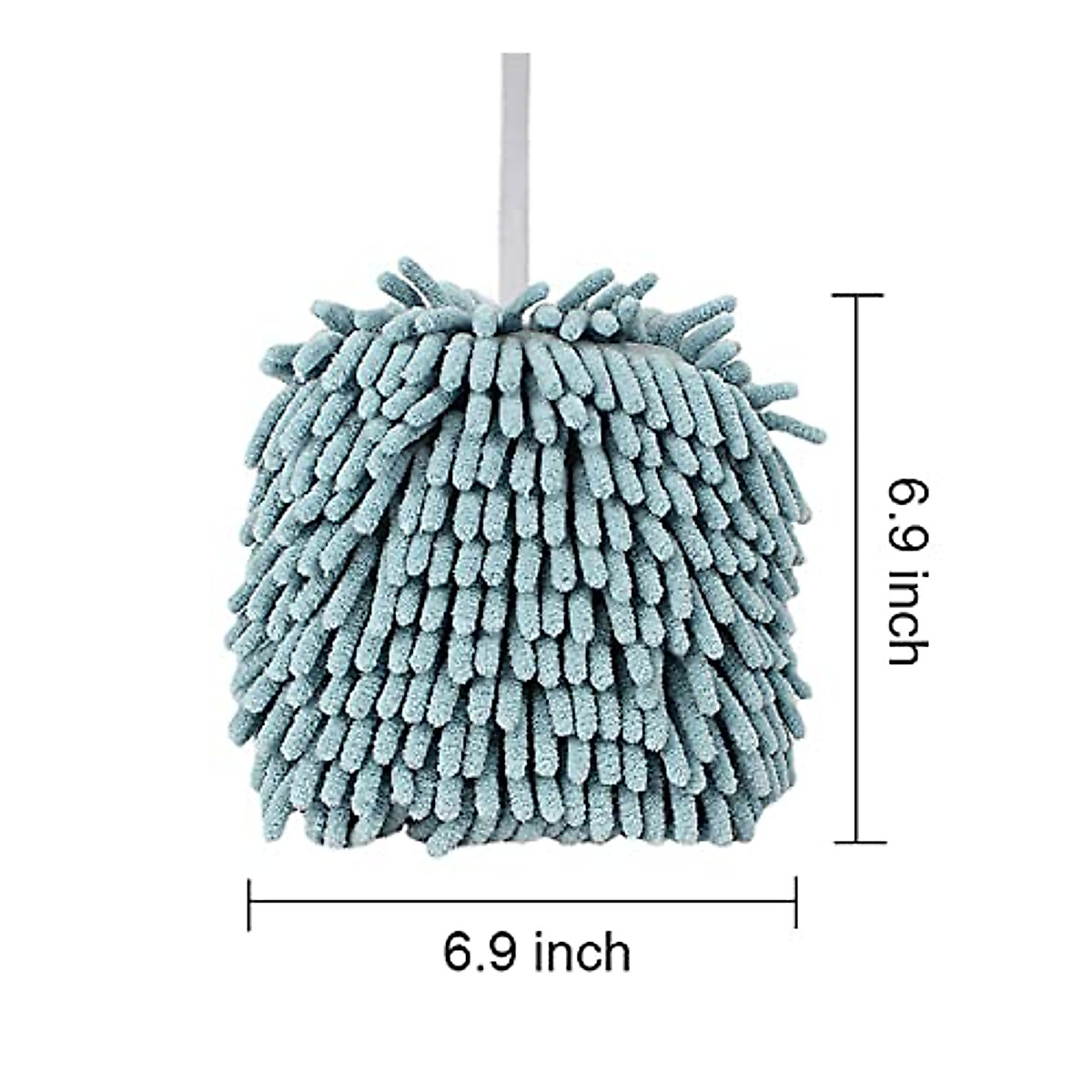 Emivery 6pcs Absorbent Chenille Hand Towel Fluffy Ball Towels with Hanging Loop Bathroom Microfiber Quick Drying Towels