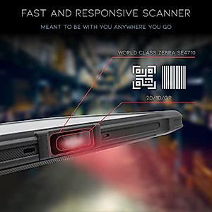 Heavy Duty Android Tablet with Integrated Barcode Scanner, 2D/1D/QR Zebra SE4710 Reader, Android 13, WiFi/GPS/Bluetooth, 8000mAh All-Day Battery (Tablet)