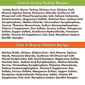 NUTRO Grain Free* Natural Wet Cat Food Cuts in Gravy Turkey Recipe and Chicken Recipe Variety Pack, PERFECT PORTIONS Twin-Pack Trays- 1.32 Ounce (Pack of 24)