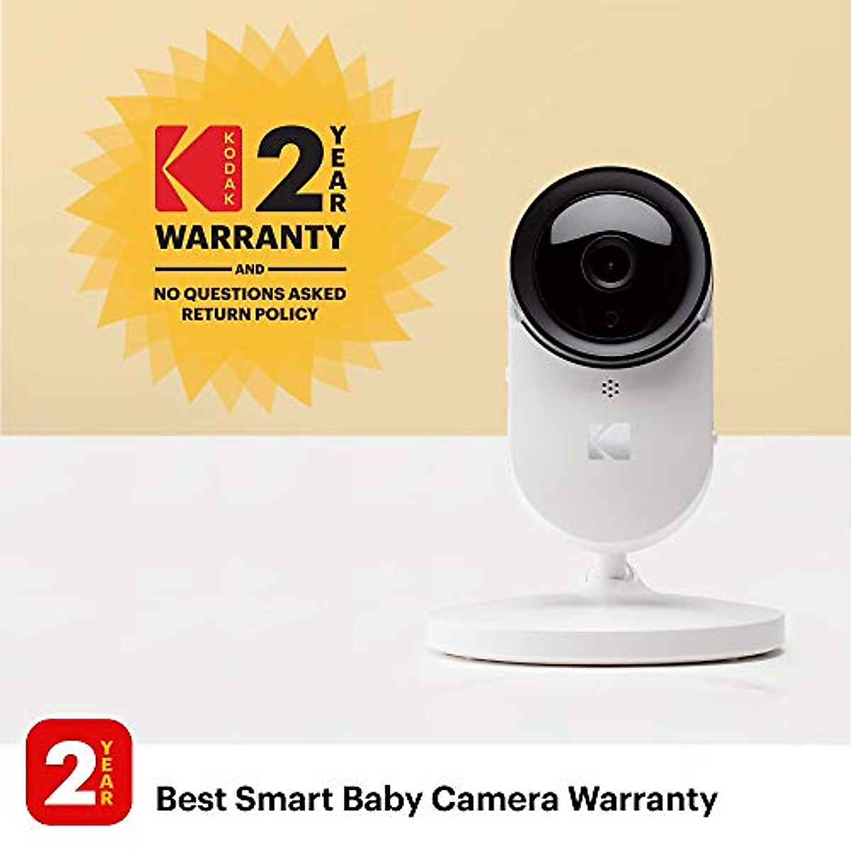 Kodak Cherish C120 Video Baby Monitor, with App and Two Way Talk, Comfort Your Baby, Elderly, Pets and Family from Anywhere, Whether You’re Home or Away (Renewed)