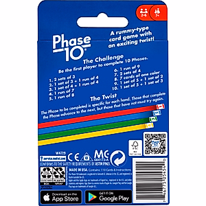 Mattel Games Phase 10 Card Game with 108 Cards, Great Game for Kids, Family or Adult Game Night, Ages 7 Years and Older
