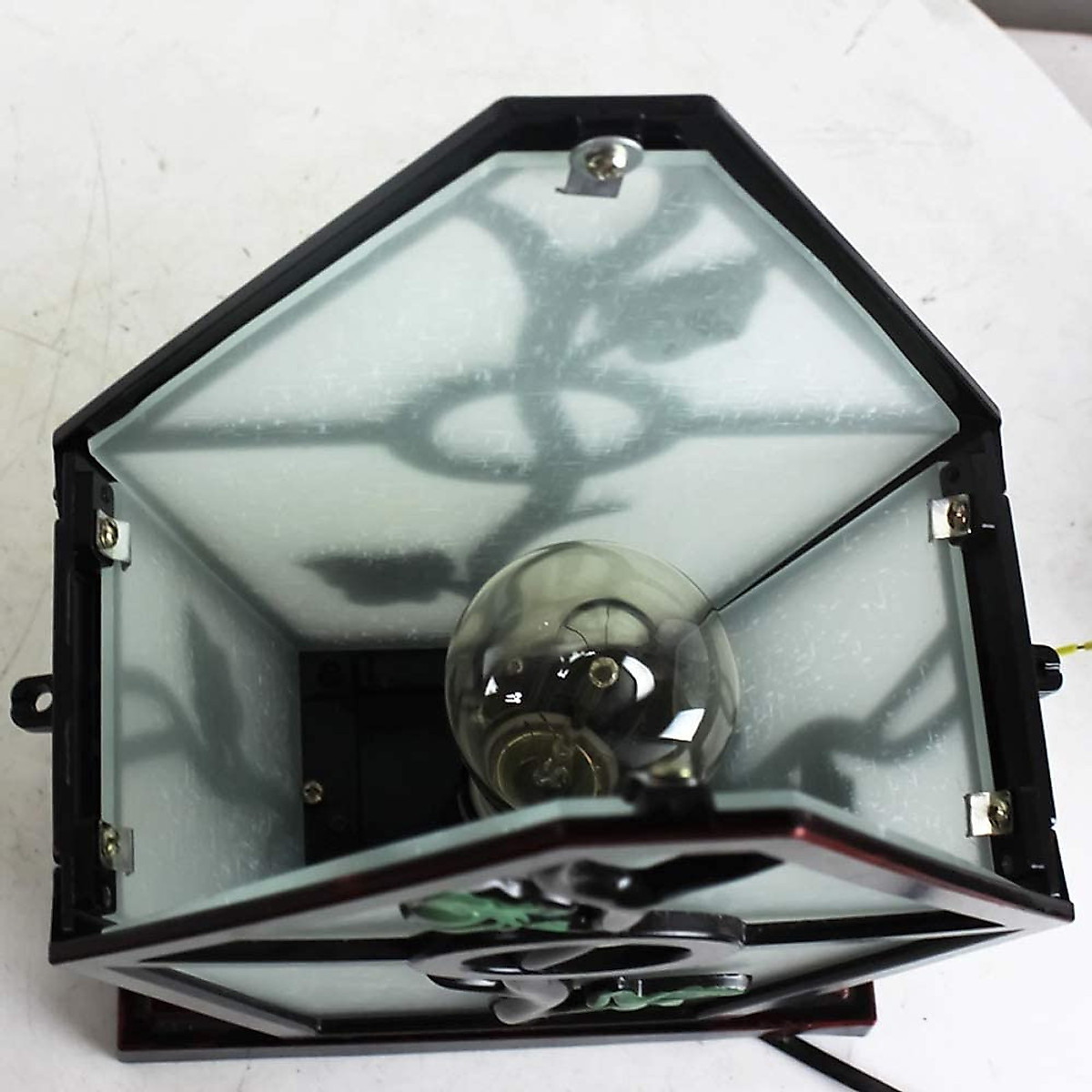 MODEBHD European Traditional Victorian Glass Lantern Waterproof Outdoor Column Pillar Lamp E27 Fence Park Villa Parking Gate Gazebo Column Post Light Aluminum Rainproof Table Lights