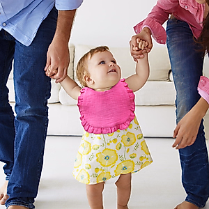 Baby Bibs Drool Bibs for Baby Girl 4-Layer 100% Muslin Cotton Teething Bibs Absorbent&Soft&Breathable Scarf Muslin Bibs Baby Drooling Bibs