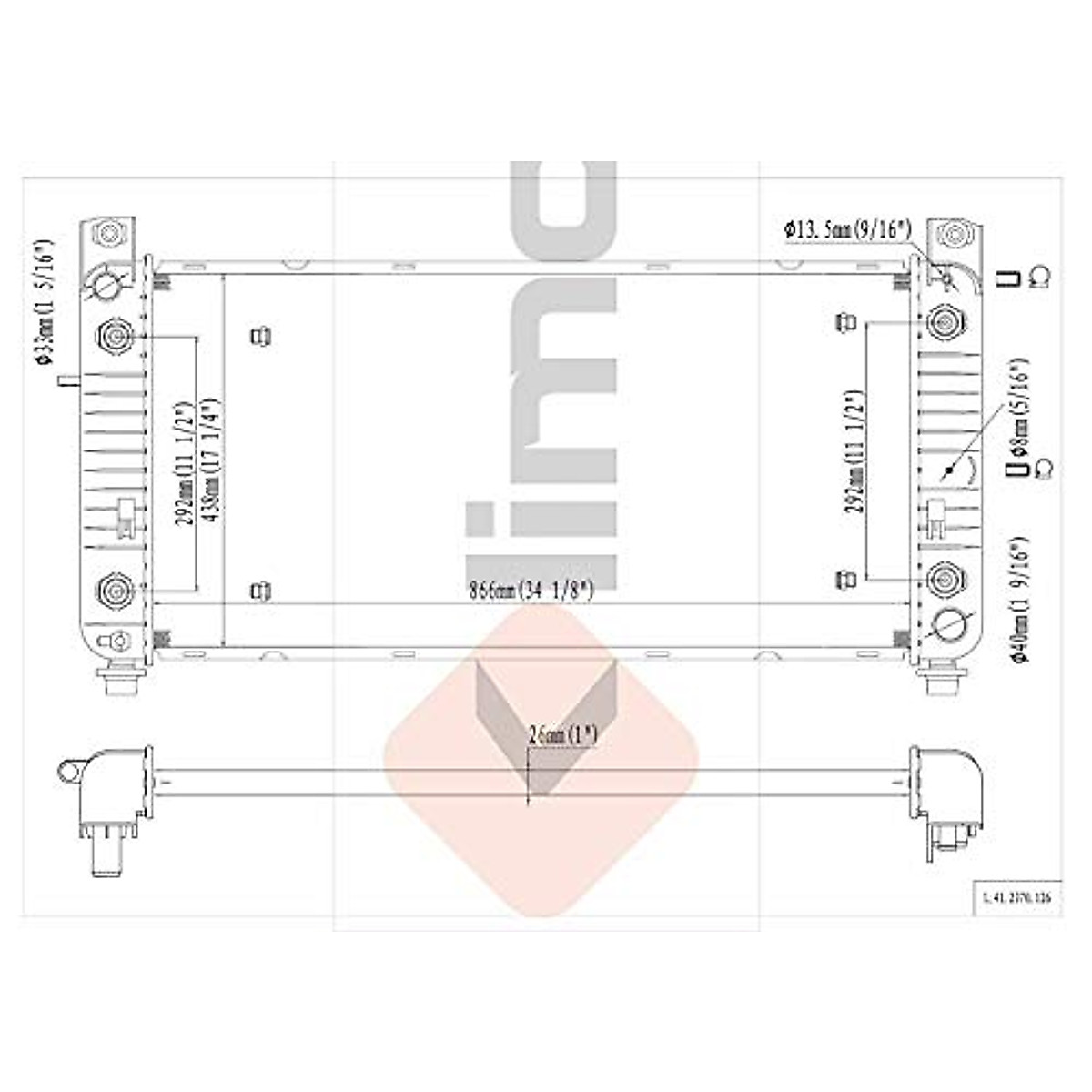 Klimoto Radiator 34" Wide | Compatible with Chevrolet Silverado Suburban Tahoe Cadillac Escalade 4.8L 5.3L 6.0L 6.2L V8 | KLI2370 Compatible with GM3010274 15841573 25811504 52486596 52487603 2370