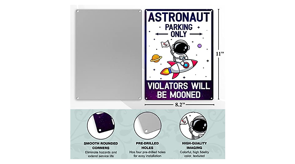 Astronaut Parking Sign - Space Bedroom Decor