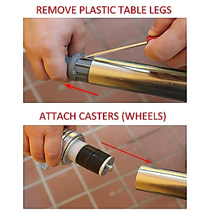 AmGood 18" x 18" Stainless Steel Work Table with Casters | Heavy Duty Metal Utility Table On Wheels | Kitchen Island Cart