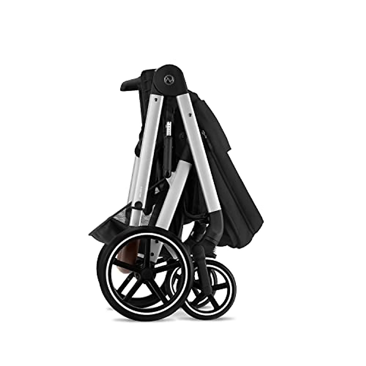 Cybex Balios S Lux Toddler and Baby Stroller with Reversible Seat, Unique One-Pull Harness, and Multiple Recline - Travel System Ready, with One Hand Fold, Silver Frame/Moon Black Seat