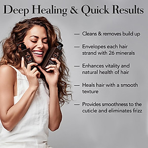 Saphira Mineral Moisturizing Shampoo & Conditioner, Hydrating for Dry, Damaged, Bleached & Color-Treated Hair, Sulfate-Free, Paraben-Free, Nourishes & Revitalizes Lifeless Hair, 8.5 Ounce (Pack of 2)