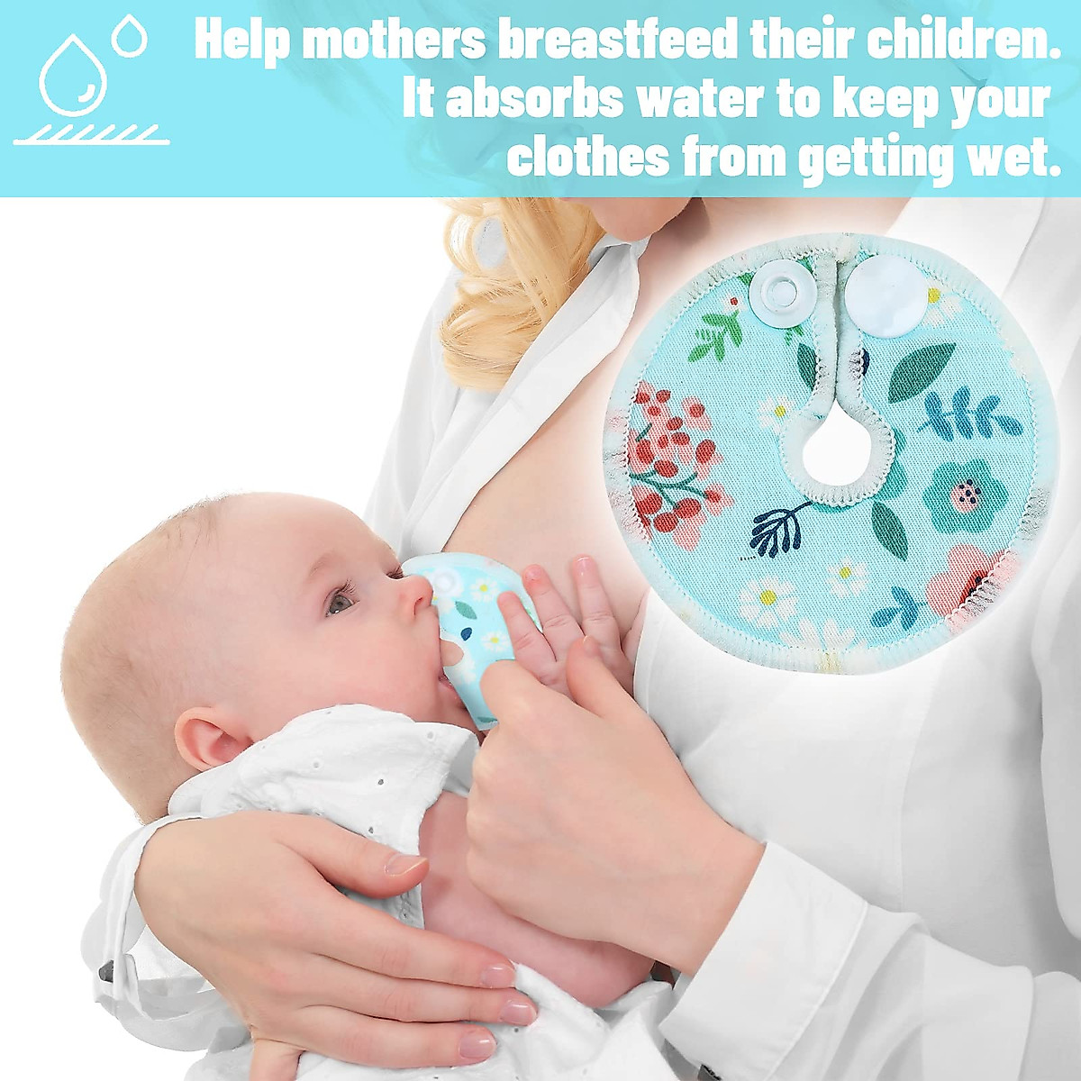 32 Pieces G Tube Button Covers Tube Pad G Tube Pads Holder Cotton Pads for Feeding Support Reusable Feeding Tube Supplies Soft G Tube Covers for Breastfeeding Nursing Care, 4 Designs (Floral)