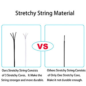 Stretchy String for Bracelets, 2 Rolls 0.8mm,1 mm,1.2mm,1.5mm,330 Feet Sturdy Elastic String Cord for Jewelry Making, Necklaces, Beading and Crafts (White Black (1.0mm))