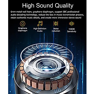 PHONIL TWS Headphones Wireless Earbuds Earphones for Moto G Stylus 5G Phone, True Stereo Headset Hands-Free Mic Charging Case Compatible with Motorola Model ,Black, PH-PH20935B3F-3