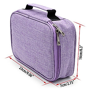 BTSKY® High Capacity Zipper Pens Pencil Case- Multi-Functional Stationery Pencil Pouch 72 Slots Colored Pencil Case Portable Pencil Bags With 2 Removable Sleeves(Purple)