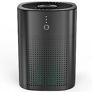 Air Purifier for Bedroom, H13 True HEPA Filter Air Purifier, 360° Air Intake with 5-Stage Filtration, 24db Filtration System Air Cleaner Remove 99.97% Dust Smoke Pollen for Pets Allergies Black