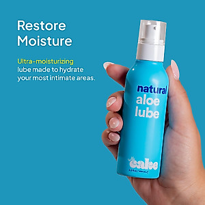 Hello Cake Natural Lube - Aloe-Based Organic Personal Lubricant - Hydrating, Hypoallergenic, pH-Balanced, Non-Sticky, Condom Compatible, for Men, Women, & Couples, 3.3 fl oz