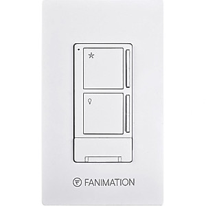 Fanimation WR501WH Ceiling Wall Control with Receiver-3 Fan Speeds and Light, White