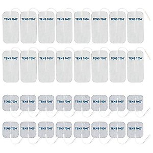 TENS 7000 Official TENS Unit Replacement Pads 32 Pack - 16-2" X 2", 16-2" X 4" TENS Unit Electrode Pads Compatible with Most TENS Machines Replacement Electrodes Value Pack