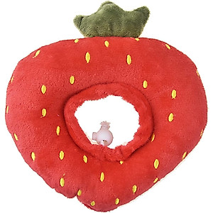 FLAdorepet Rabbit Protection Cone for After Surgery, Elizabeth Neck Recovery Collar for Small Animals,Bunny Toast Avocado Costume (Small (Pack of 1), Strawberry)