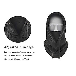 Balaclava Face Mask for Cold Weather - Windproof Ski Mask - Thermal Heavyweight Head Hood for Men and Women… Black