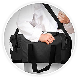 ASA TECHMED Large EMT First Responder Trauma Medical Bag Empty for Home 21x12x9 Inches, Office, School, EMTs, Paramedics, First Responders, Black