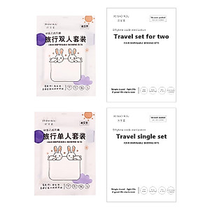 IVYEA 2 Pack Disposable Bedding Set,Disposable Bed Sheets for Travel,Hotel Essentials,Travel Essentials,with 2 Bed Sheet 2 Quilt Cover and 2 Pillowcase for Travel, Business Trip, Spa, Hotel