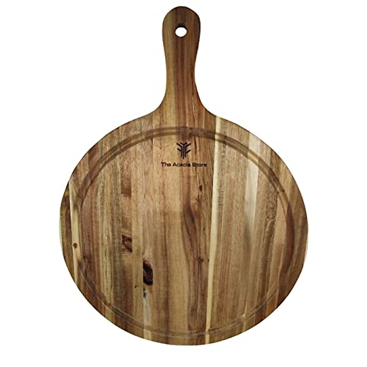 Acacia Wood Round Serving Board, Made In Vietnam 14 x 18.5 x 0.6 Inch