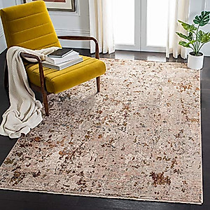 SAFAVIEH Limitee Collection 8' x 10' Beige / Beige LIM775B Distressed Viscose Area Rug