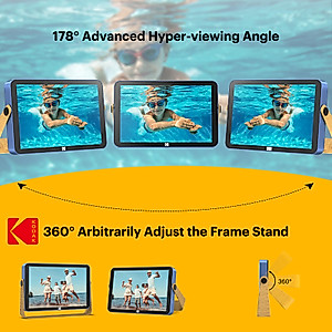 KODAK WiFi Digital Picture Frame 10.1 inch with 16GB Built-in Memory,4000mAh Battery,1280 * 800 Touch Screen Cloud 2.4GHz WiFi, Auto-Rotate, KODAK APP, Gift for Friends Family(Blue, 10 inch)