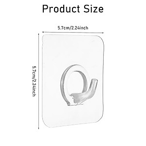 Qianyu 12 Pcs Adhesive Hooks for Hanging Clear Sticky Wall Hooks Heavy Duty Plastic Door Hooks No Drilling Strong Waterproof Sticker Hanger for Home Kitchen Bathroom Office Use