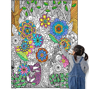 Giant Coloring Poster - The Original Jumbo Coloring Poster, Oversized Coloring Sheet for Kids & Adults, Jumbo Poster Size Coloring Pages for Wall, Giant Coloring Mural 48x63 DEBBIE LYNN (Tree of Life)