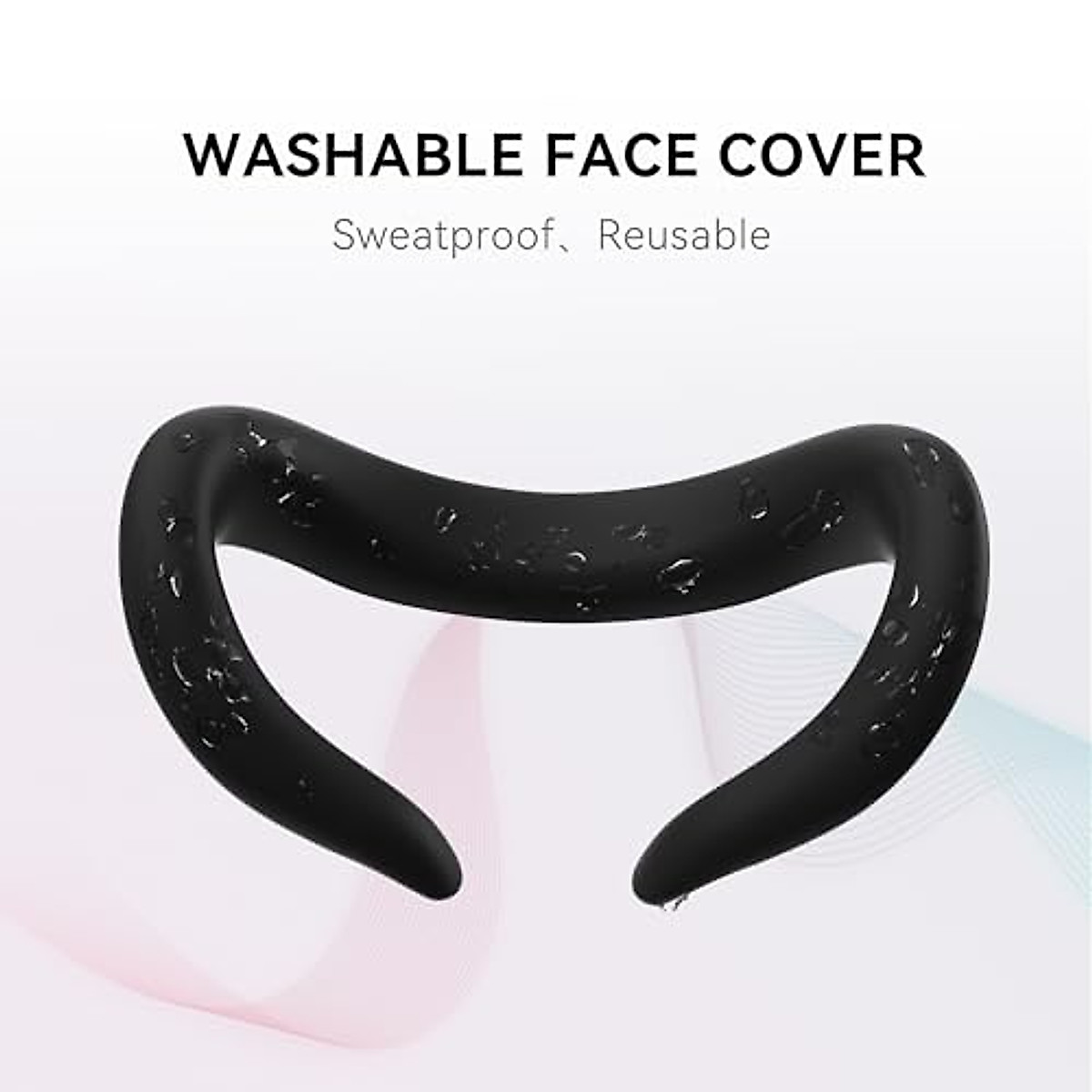 MOJOXR Silicone Face Cover and Lens Cover Compatible with Quest 3, Accessories Bundle Provide Comprehensive Protection for Your VR Headset, Sweatproof Washable Anti-Dust (Black)